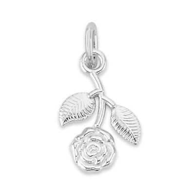 925 Sterling Silver Rose Charm - Tiny Flower Charm Collectable for ...