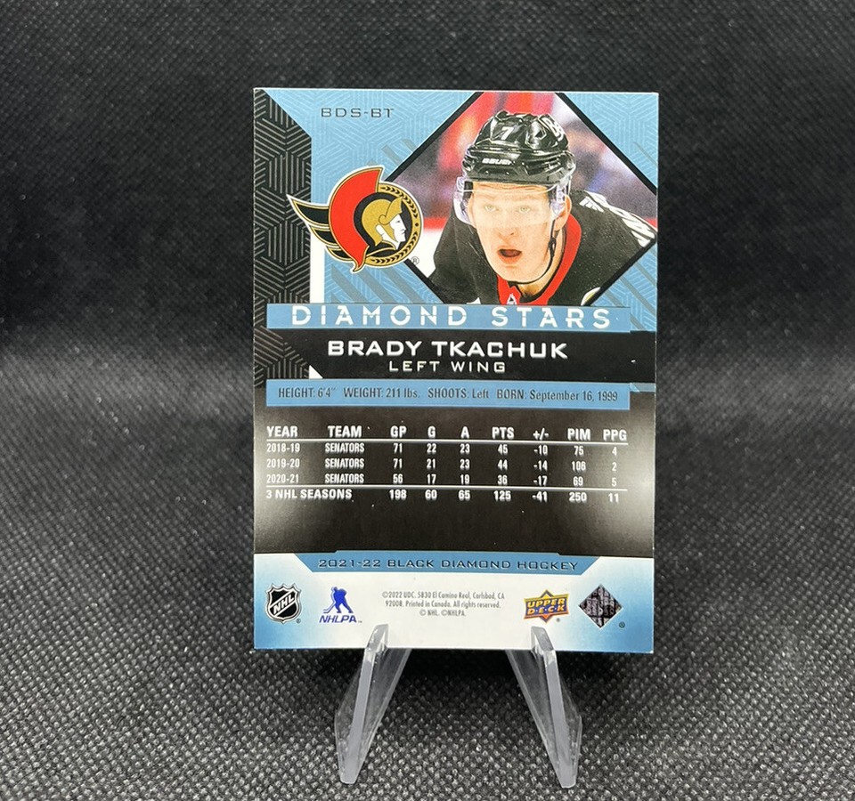 Brady Tkachuk 2022-23 Upper Deck Black Diamond Stars 078/249 #BDS-BT Ottawa STAR | eBay