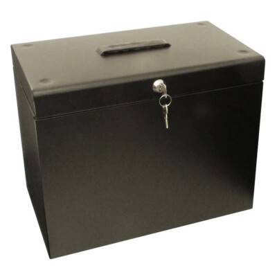 Value Cathedral Metal File Box A4 Black 5037062000186 | eBay UK
