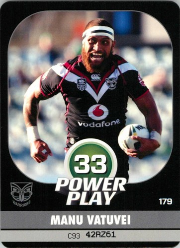 2015 NEW ZEALAND WARRIORS NRL Card MANU VATUVEI Power Play | eBay