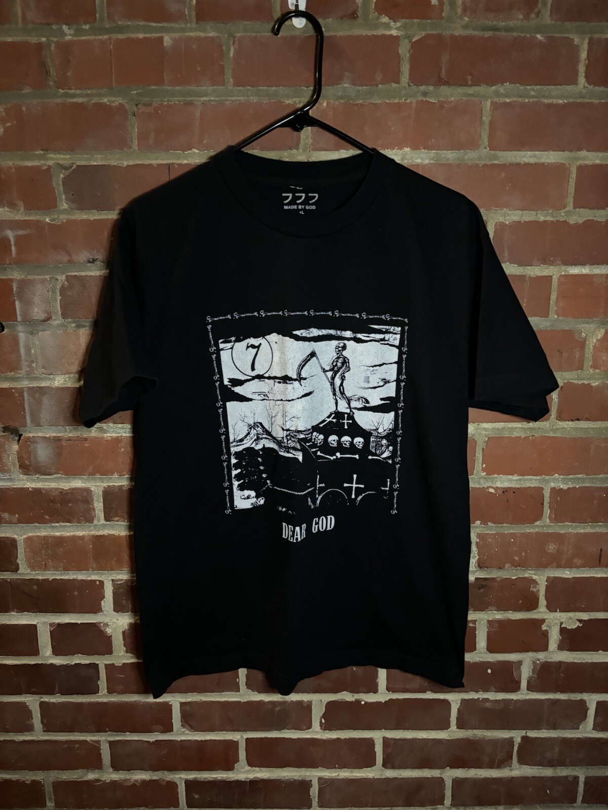 Lucid 777 Black Shirt Dear God Print Skeleton Unique … - Gem