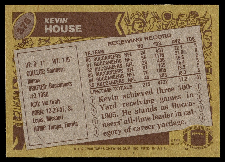 1986 Topps - #376 Kevin House EX | eBay