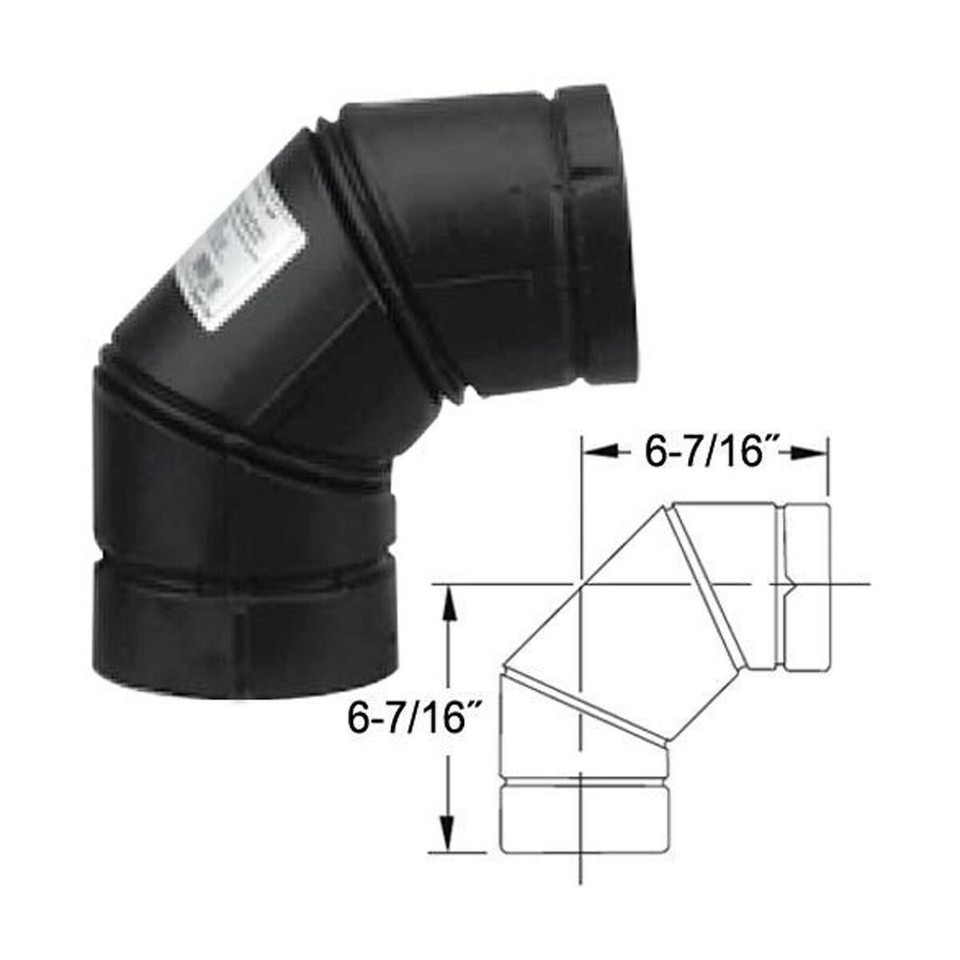 4" Selkirk VP Pellet Vent Pipe 90 Degree Elbow - Black - 4VP-90-ELB | eBay