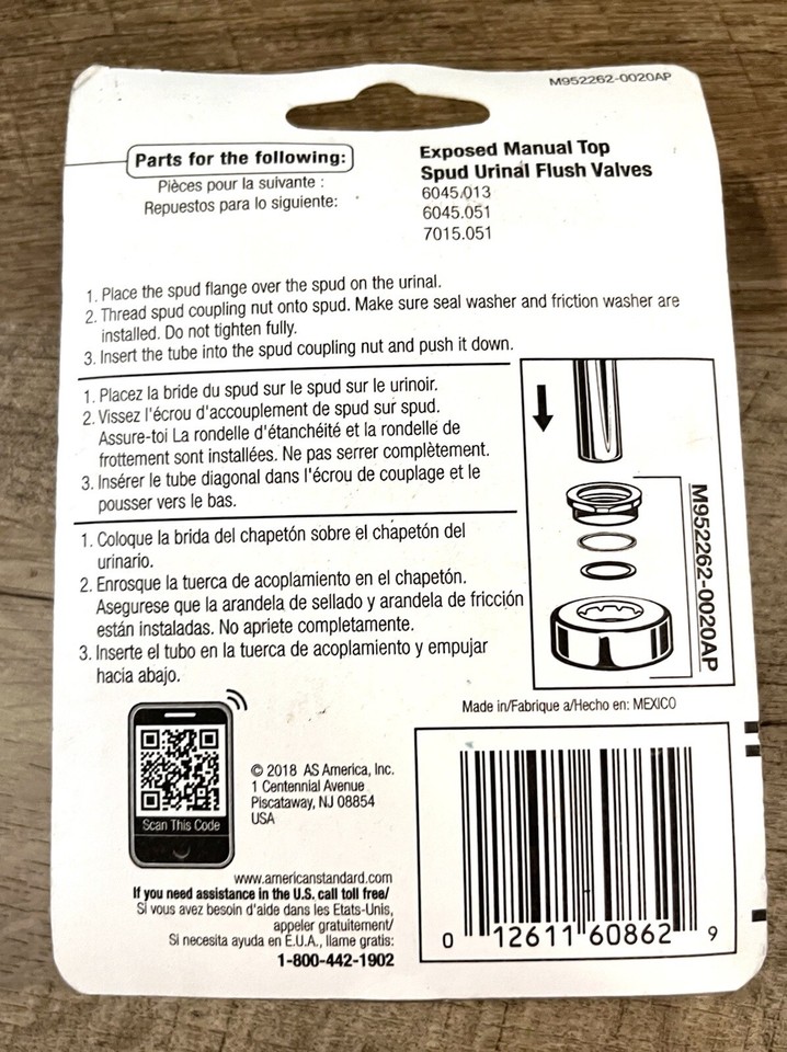 American Standard 3/4" Spud Assembly Kit for Selectronic Proximity ...