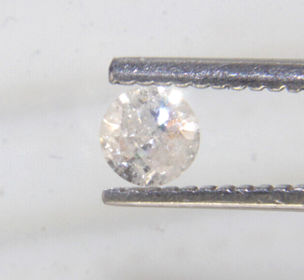 0.31Ct Round Sahpe White Salt n Peppee Color Solitaire Diamond 4.30-4 ...