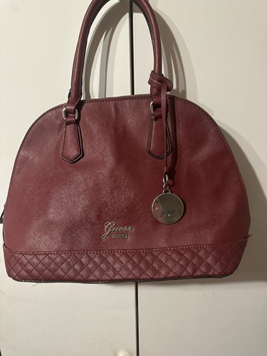 Guess Red Purse With Hanging Metal Logo Tag | eBay