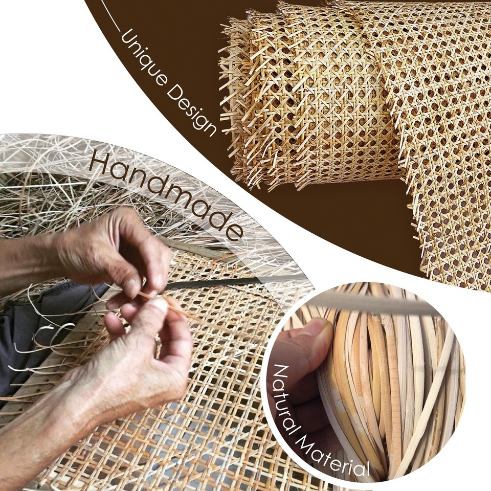 18" Width Natual Dark Rattan Cane Webbing Roll Weave Rattan Fabric ...