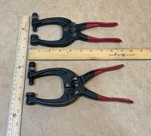 Vintage Heavy Duty Welding Toggle Clamps Set Of 2 Fabricating Work Good ...
