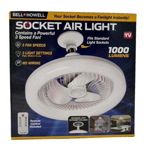 **Bell+Howell Socket Air Light and Fan with Remote | eBay