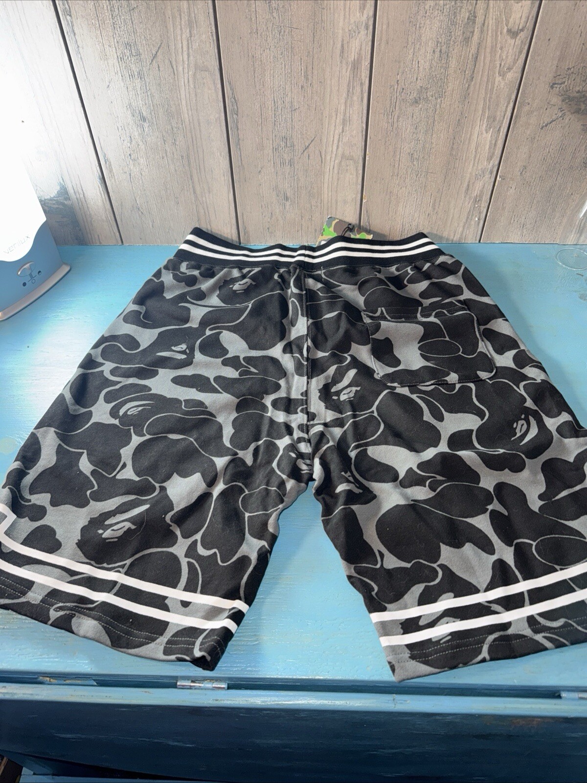 A Bathing Ape/ Bape, blk-gray camo Shorts- new with tags-2XL