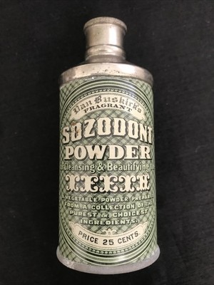 Antique Dan Buskirk's Fragrant SOZODONT Powder Tin Tooth Teeth Cleaning ...