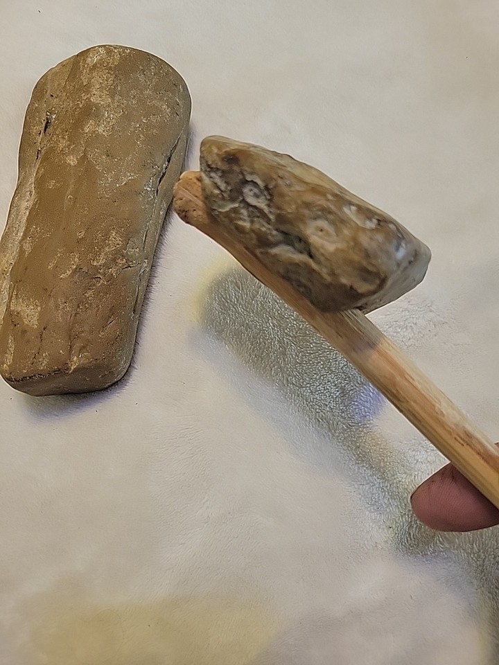 Indian artifacts Michigan Celeste Hammer And bark masher for basket ...