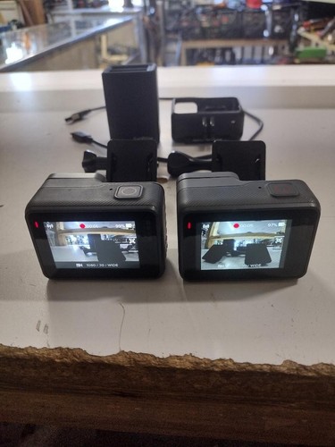 2 GoPro Hero 5 Black & Case & 2-128 GB SD Cards & Charger & 2 Batteries ...