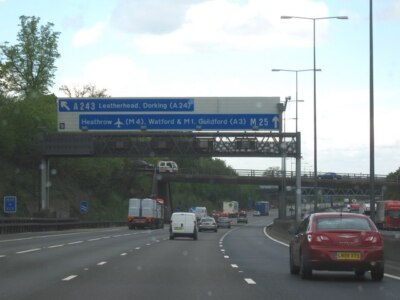 Photo 6x4 M25 Motorway, Westbound, Approaching Junction 9 For The A243 ...