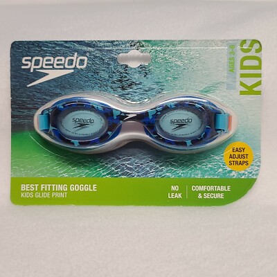 *NEW* Speedo Kids' Glide Print Swim Goggles - Blue/Celeste | eBay