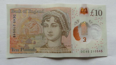 LUCKY £10 NOTE JANE AUSTEN TEN POUND ANNIVERSARY BIRTHDAY 21 05 45 MAY ...