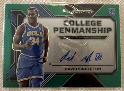 David Singleton UCLA Basketball Autograph Panini Prizm Green Rookie ...