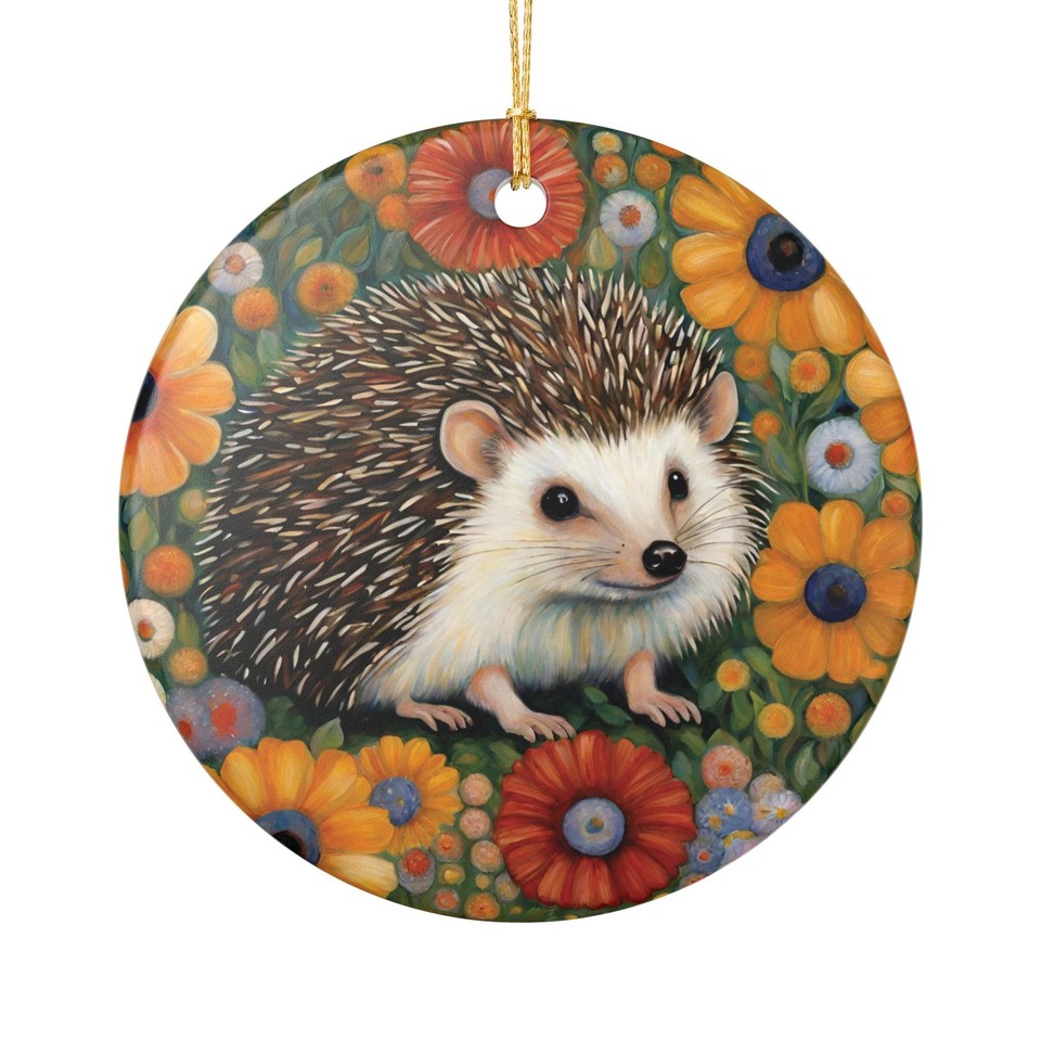 Hedgehog Art Ceramic Ornament Christmas Tree Decoration | eBay