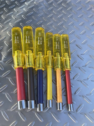 Snap-on Nut Drivers 6Pc Set.Amber Handle,ND Serie SAE 1/2,7/16,3/8,5/16 ...