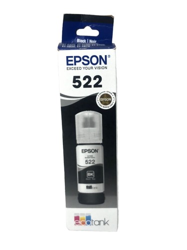 Epson 522 Ecotank T522120-S Black Ink Bottle 65mL Open Box New ...