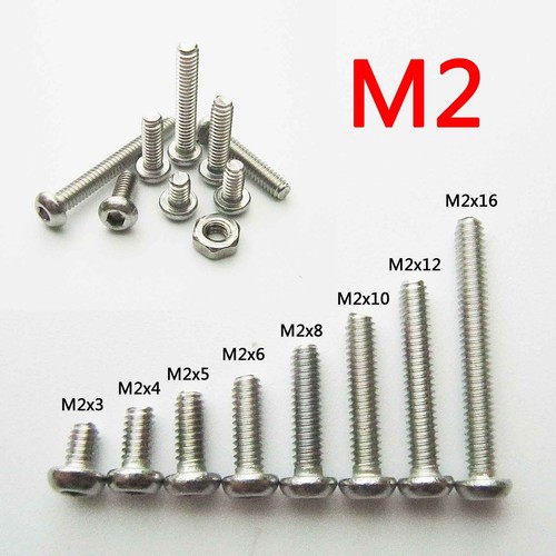 25/100pcs Stainless Steel Metric Thread M2 Button Head Hex Socket Cap ...