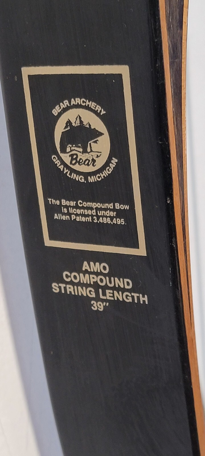 Bear Archery Compound Bow, Polar LTD Amo string length 39". Right ...