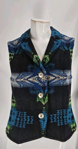 Pendleton Women's Vest Small Aztec Print Wool Blanket Native | eBay