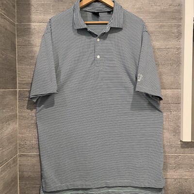 DUNNING GOLF Size XL BLACK HAWK Polo Shirt Golf Striped Performance ...