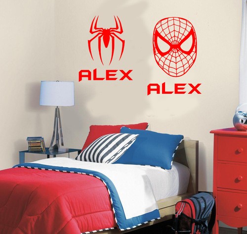Spiderman Personalized Wall Decal Sticker Superhero Custom Name Boys ...