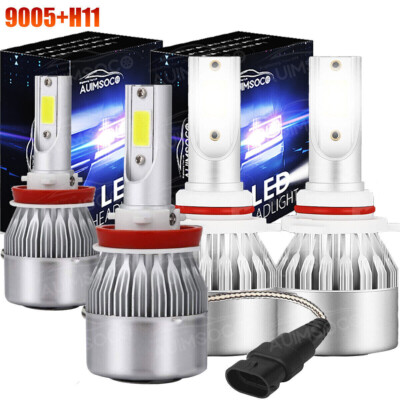 LED Headlight Kit High/Low Beam 4x 6000K Bulbs 4x For Ford Edge 2015 ...