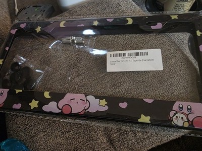 Kirby License Plate Holder Cover Set Sleepy Star Waddle Moon Nintendo ...
