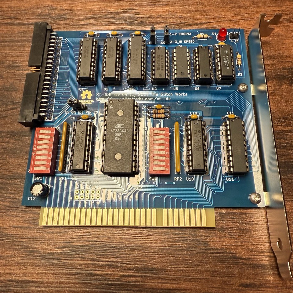 XT-IDE ISA 8-Bit IDE Controller Card Rev 4 XTIDE Socketed IC Assembled ...