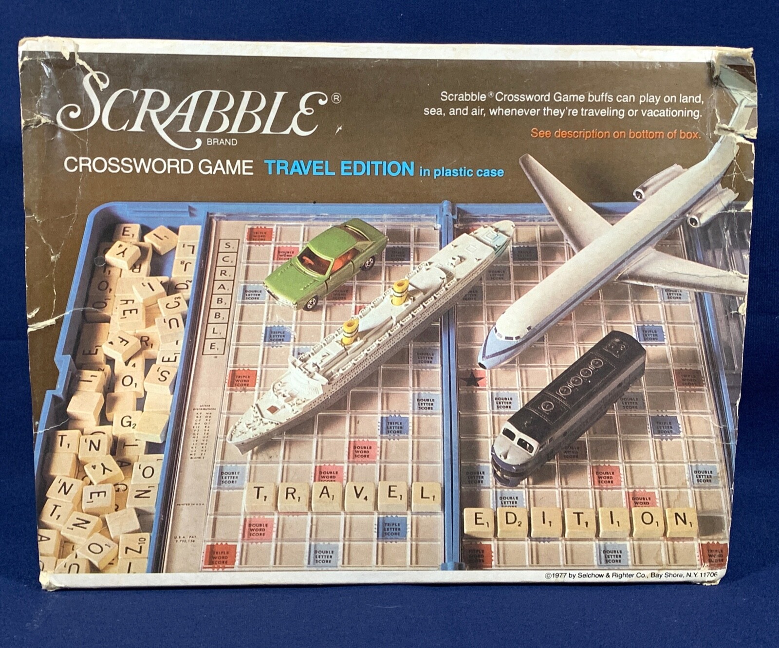SCRABBLE TRAVEL EDITION Plastic CARRY CASE No. 52 Mini Wood Tiles ...