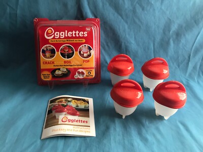 Pre-Owned 4 Pack Red Egglettes Silicone Hard Boiled Egg Cookers As Seen ...
