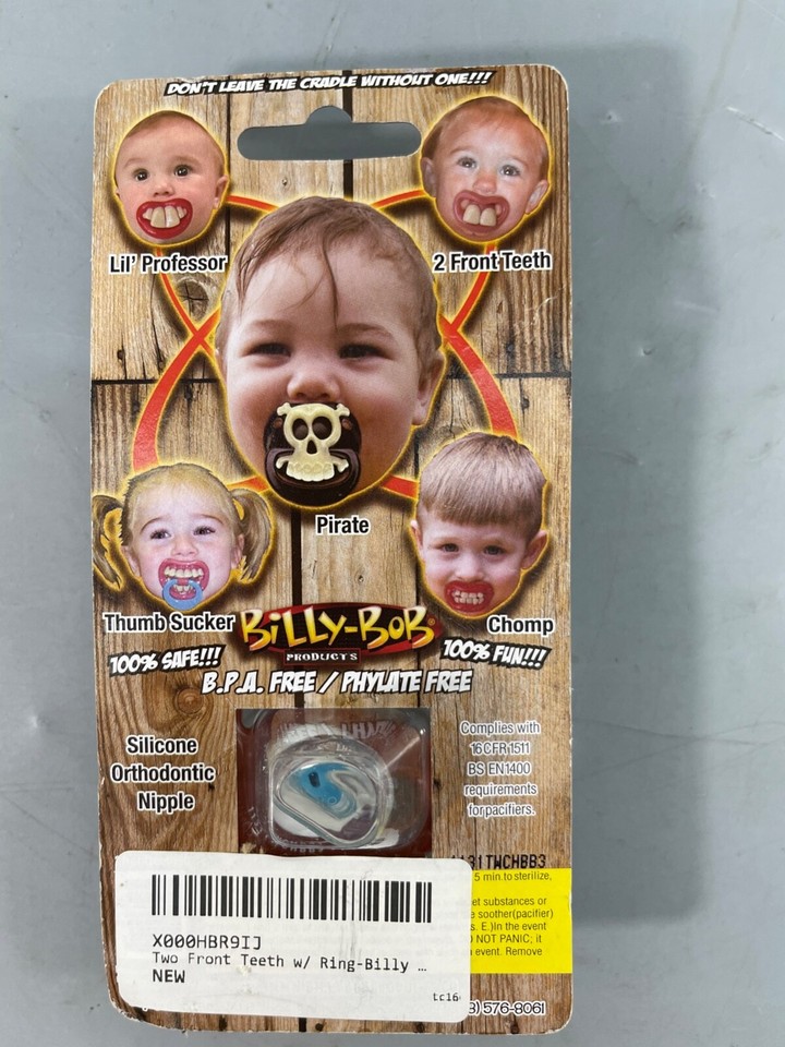 Billy-Bob FunnyBaby Toddler Orthodontic Pacifiers Chomp Two Front Teeth ...