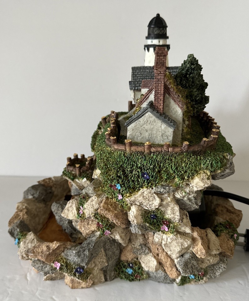 Waterfall Lighthouse Fountain Lighted Collectible Makes Seagull Sounds ...