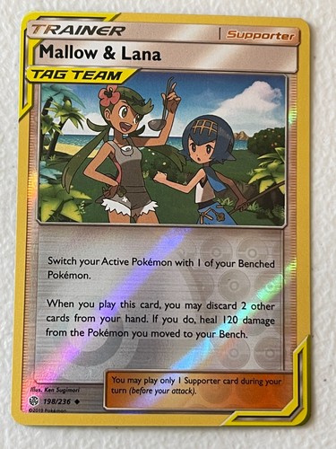 POKEMON MALLOW & LANA #198/236 UNCOMMON REVERSE HOLOFOIL NM CARD COSMIC ...