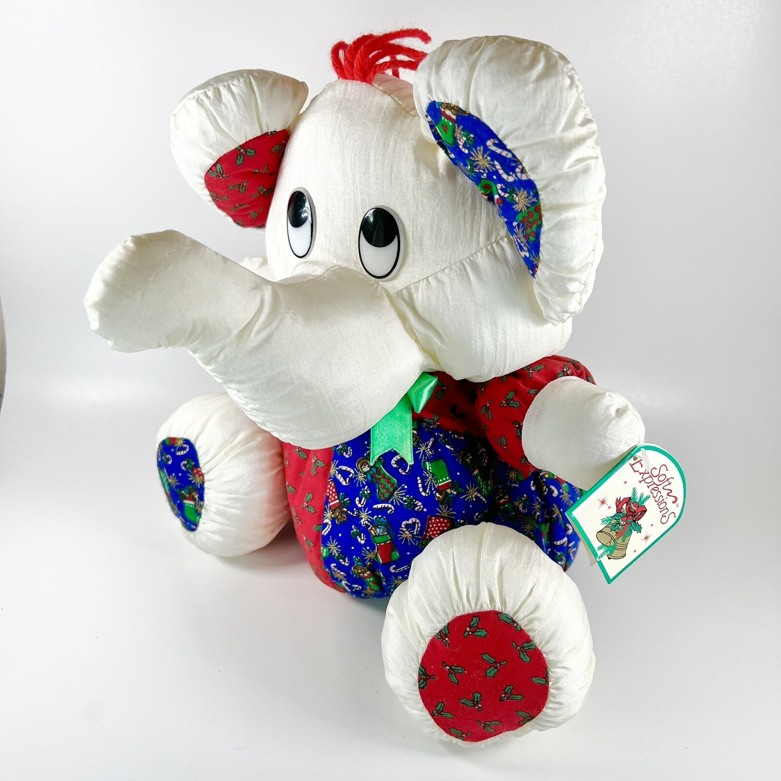 Dandee Stuffed Plush Red Blue White Christmas Holiday Nylon Puffalump ...