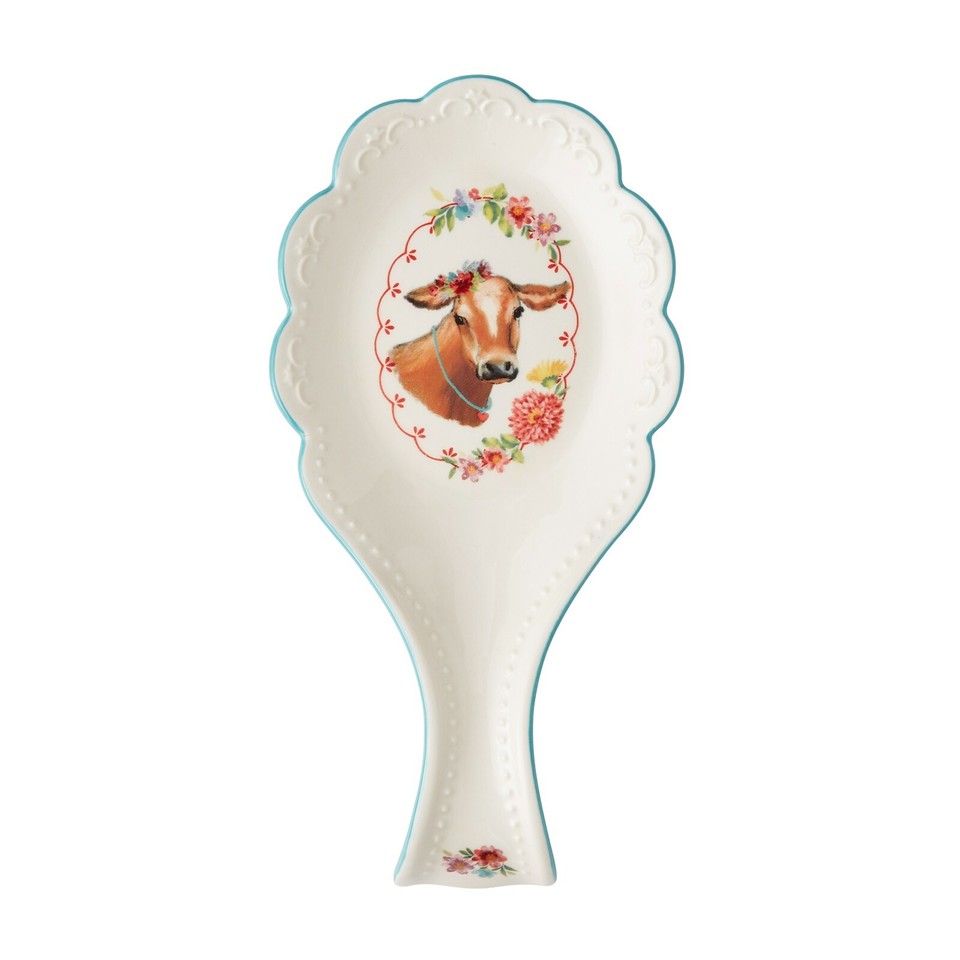 NEW! THE PIONEER WOMAN COW SWEET ROMANCE SPOON REST~STONEWARE ...