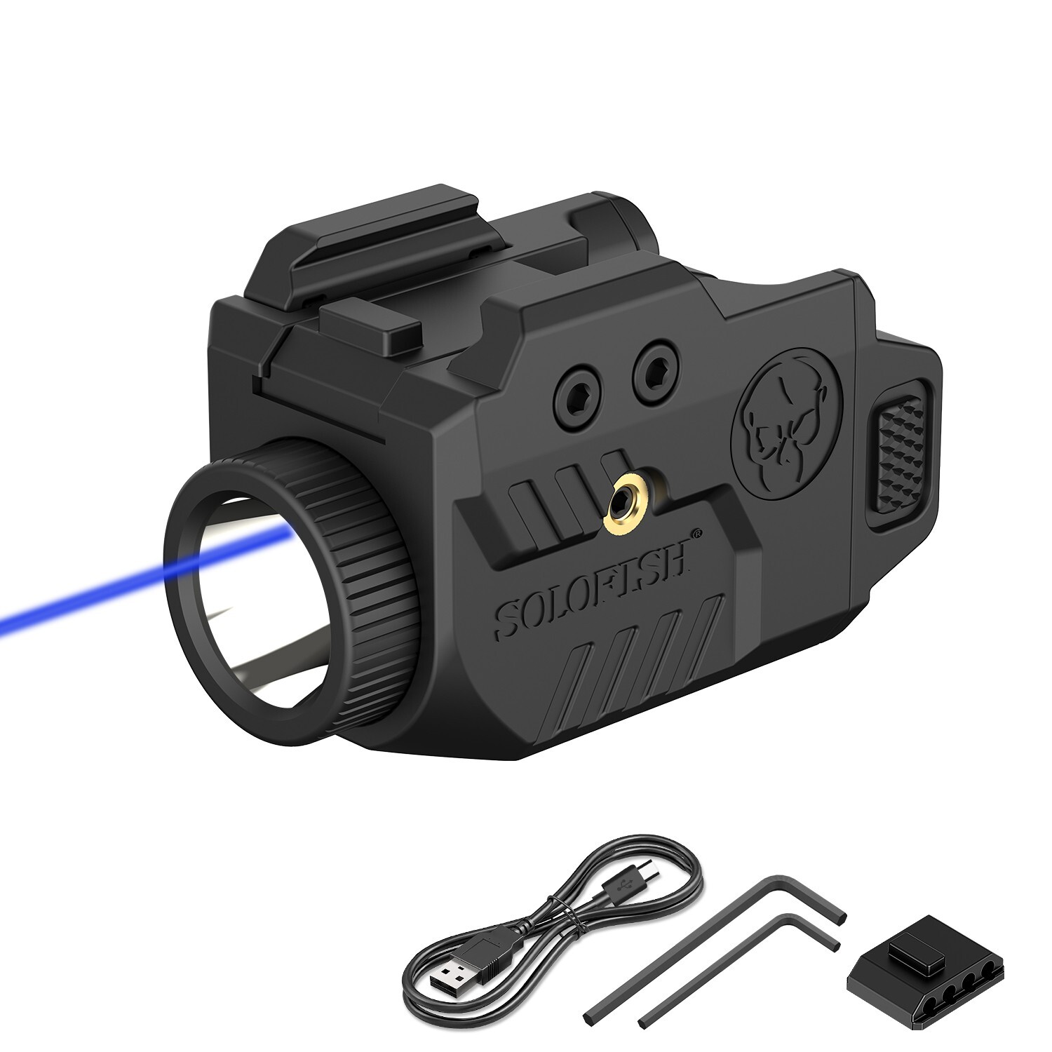 Solofish Inside Blue Laser Sight & Flashlight Combo for Picatinny Rail ...