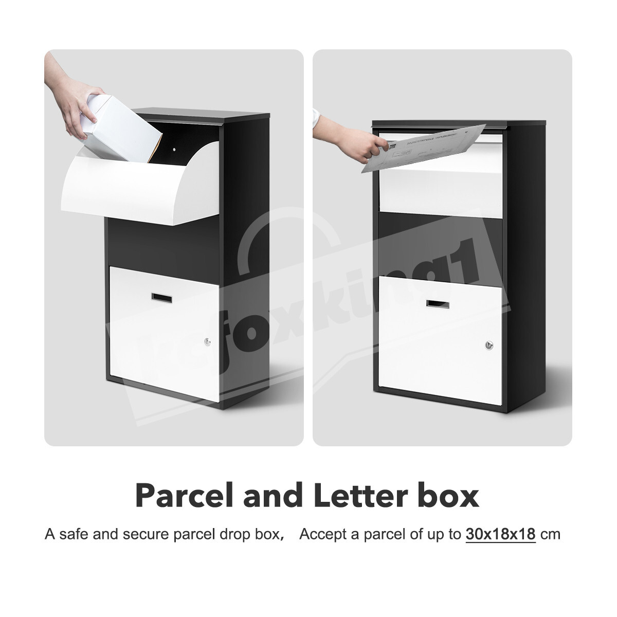Metal Letter Box Mailbox Lockable Security Parcel Letterbox Package ...