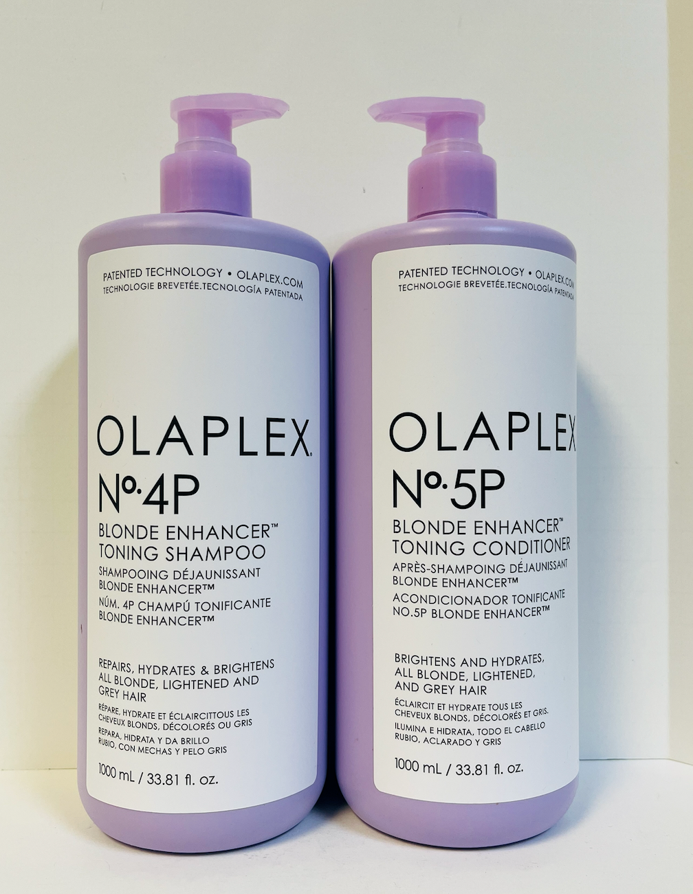 Olaplex No 4P BLONDE PURPLE TONING Shampoo & Conditioner Set 33.8oz ...