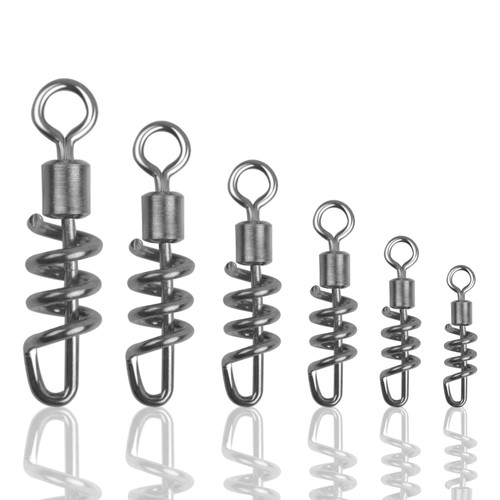 50PACK Fishing swivels w/ Corkscrew snap swivels Leader Lure jig Line ...