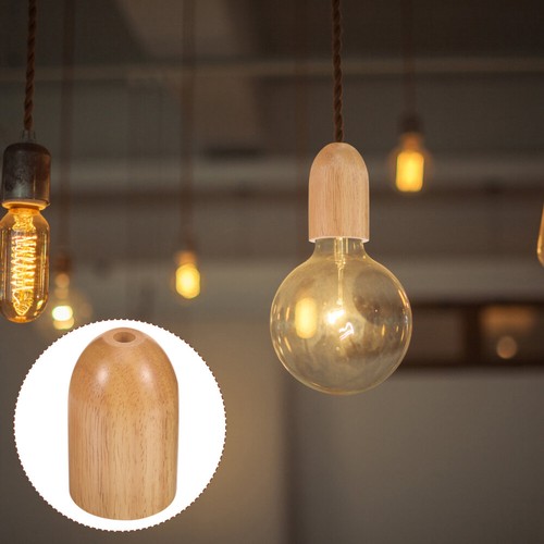 Solid Wood Lamp Cup Finial Diy Light Holder Cups Bulb Base Table | eBay