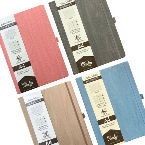 A4 Hardback Notebook Lined PU Leather Journal Planner Book Ruled Pad ...