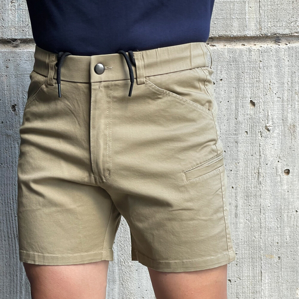Stubbies Shorts Ruggers Stretchy Cotton Drill Elastic Waistband Work ...