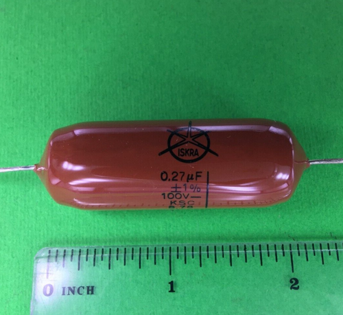 Iskra KSC 0.27uF 100V 1% Polystyrene Capacitors Red Resin NOS Vintage ...