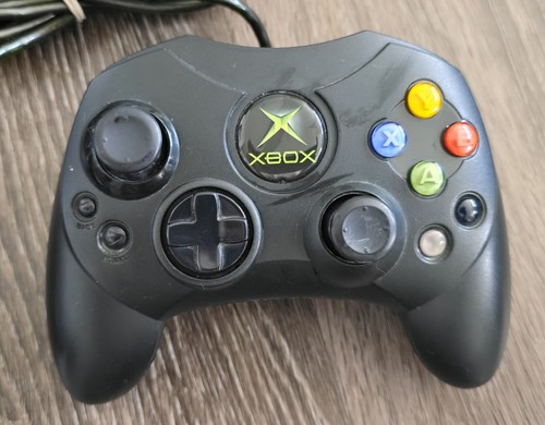 Lot 2 Original Xbox Controllers Wired Black S Type 1 Tear Away Cable ...