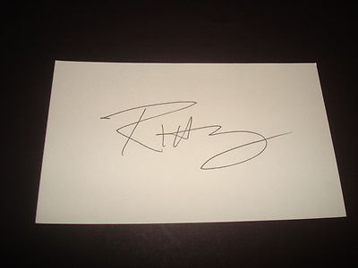 Ricky Hunley Broncos Arizona Raiders Signed 3X5 Index Card Authentic ...