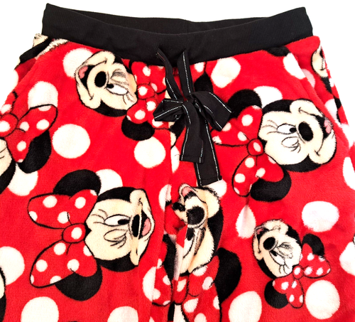 Disney Minnie Mouse Pajama Pants Bottoms Womens Small Red Black White ...